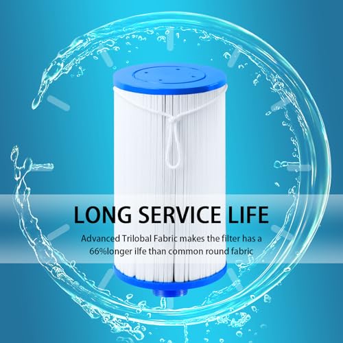 EXCELFU 2 Pack Spa Filter Hot Tub Filter Fit for 2012-2015 Aquaterra/2013-2015 Fantasy/2005-2015 Free Flow,Replaces 303279 78460 FC-2402 PFF42TC-P4 SD-01322, 1 1/2" MPT Thread (Fine Thread) Spa Filter