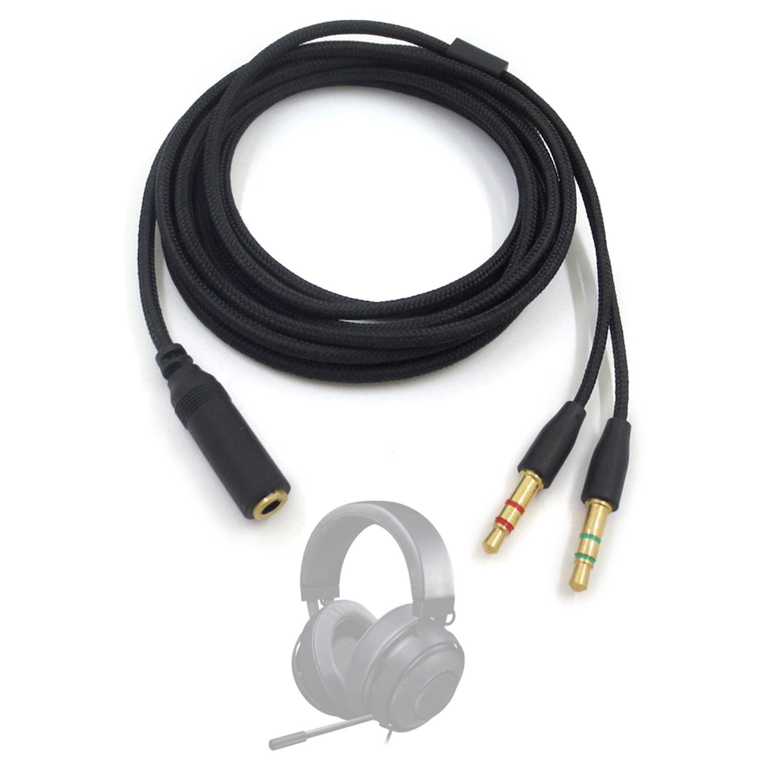 BYNNIX Earphone Cable Headphone Adapter Splitter Headset Microphone Cord for Electra 7.1 V2 Headphones 3.5mm Audiophile-Grade Headphone Cable for Electra 7.1 V2 Flexible Splitter