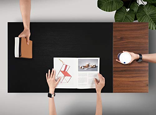 Cubiker Computer Desk 55" Home Office Writing Study Laptop Table, Modern Simple Style Desk with Drawer, Black Espresso