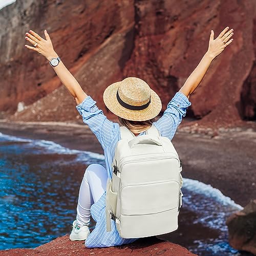 Hanples Large Travel Laptop Backpack for Men Women, Carry On Backpack, Hiking Backpack, Waterproof Durable Business Backpack with USB Charging Port, College Computer Bag, Fits 16 Inch Laptop