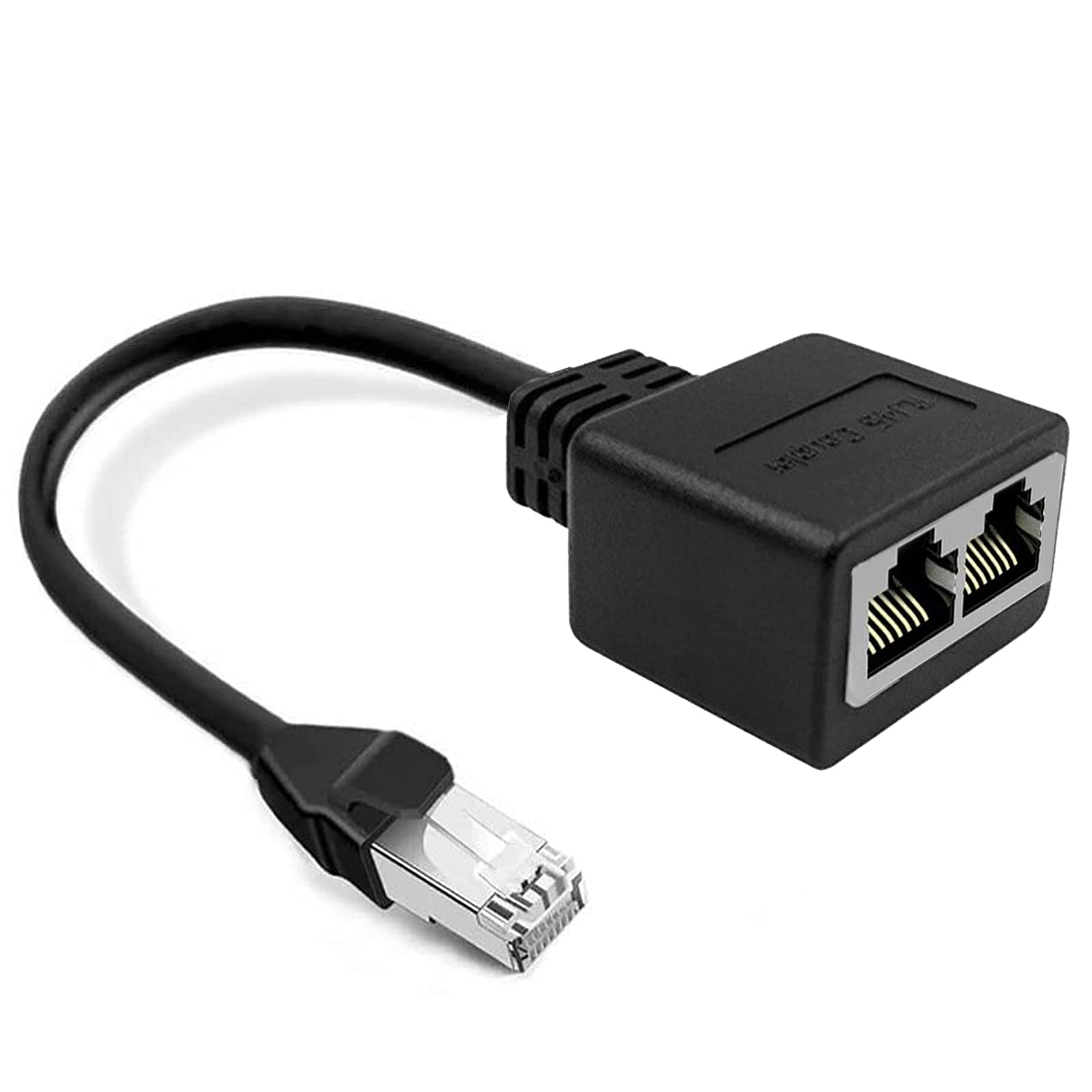 Ethernet Splitter,NOBVEQ 1 Male to 2 Female Network Adapter RJ45 LAN Socket Connector Suitable Super Cat5/Cat5e/Cat6 Cable Splitter,(P0P8JFU43)