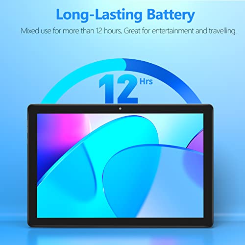 PRITOM M20 10'' Tablet with Case, Android 12 Tabletas, 3G RAM, 64 GB ROM, 512 GB Expandable, Quad-Core 1.6GHz Processor, 6000mAh, HD IPS Touchscreen, Dual Camera, WiFi 6, Bluetooth, FM, USB C