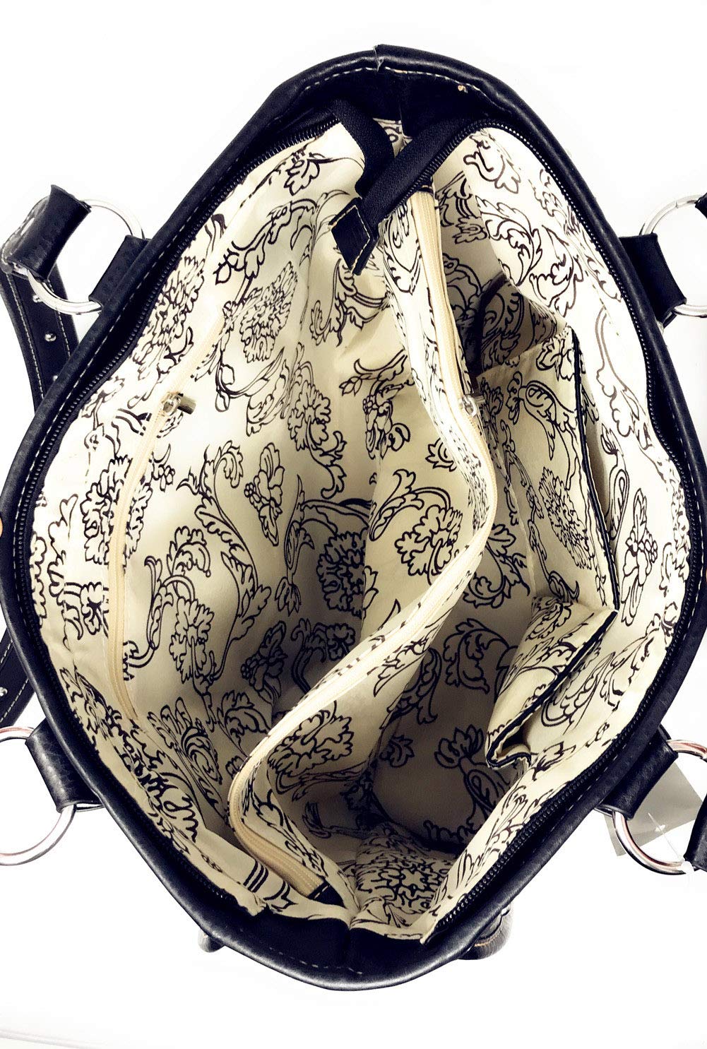 Western Sugar Skull Rhinestone Flora Embroider Concealed Carry Purse/Multi Color (Purple)