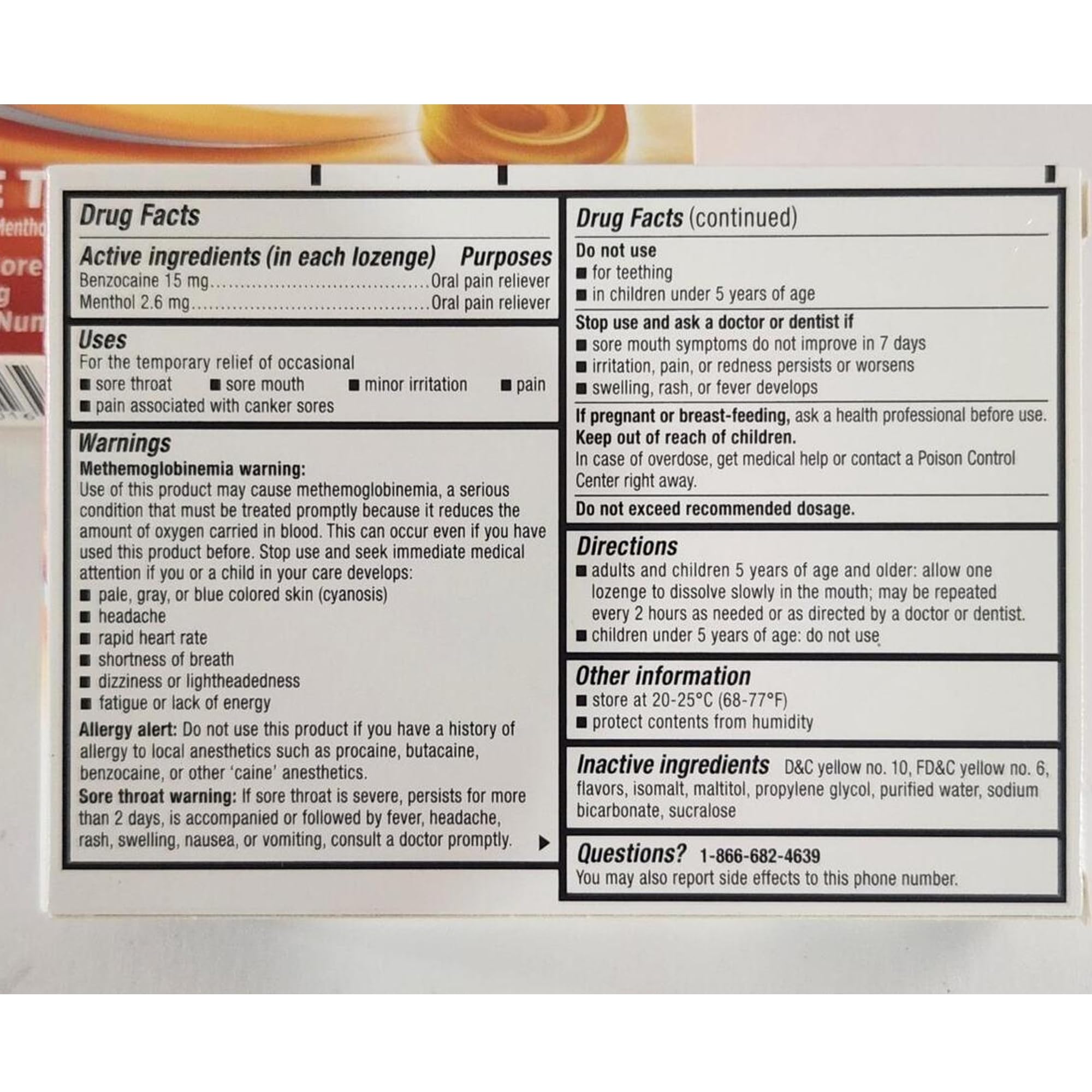 Cepacol Extra Strength Sore Throat Lozenges, Powerful Symptom Relief, Oral Pain Reliever, Honey Lemon, 16 Count (Pack of 1)