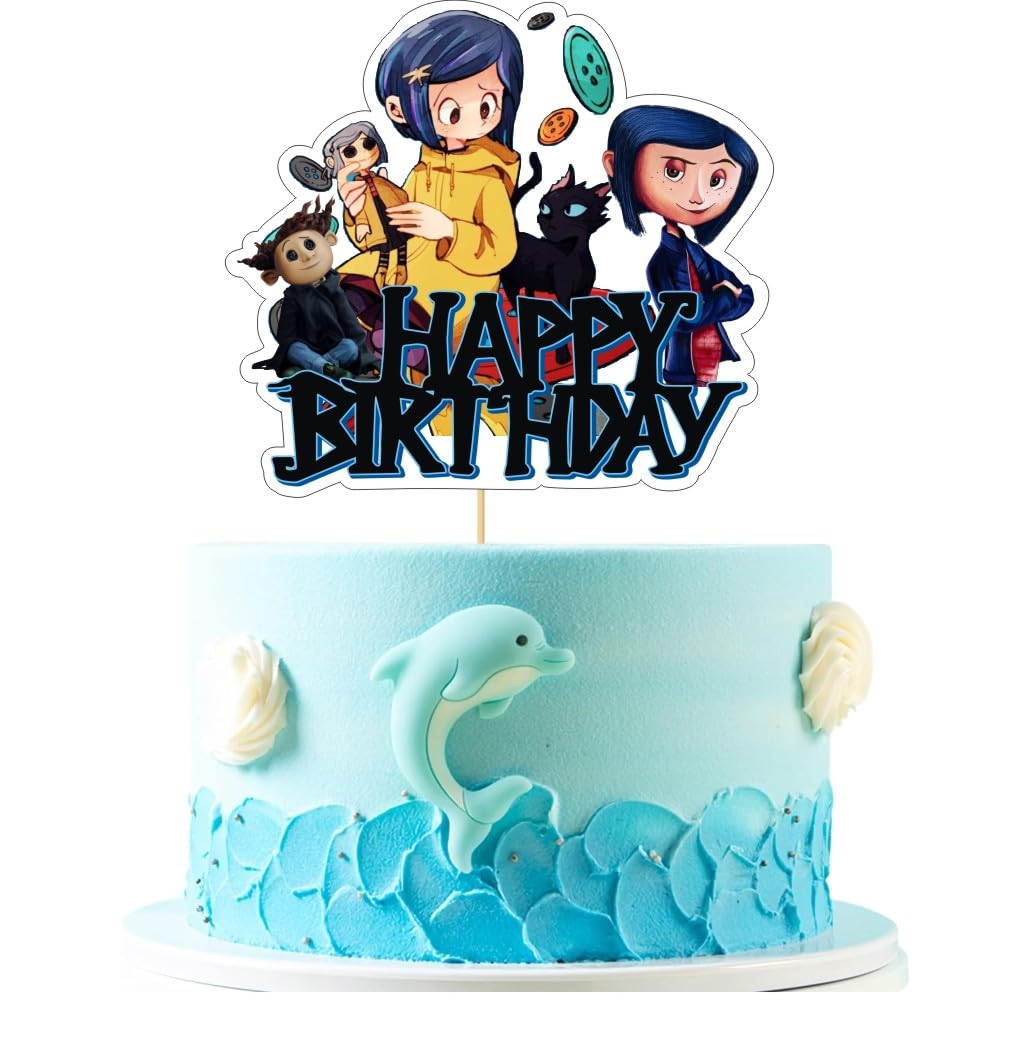Coraline Birthday Party Decorations include 25pcs Cake Topper and Cupcake Toppers Sets for Coraline Birthday Party Supplies