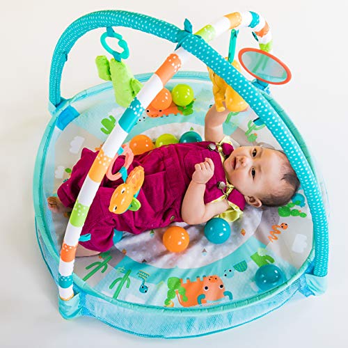 Bright Starts 4-in-1 Rounds of Fun Activity Gym & Ball Pit, Newborn+, Blue