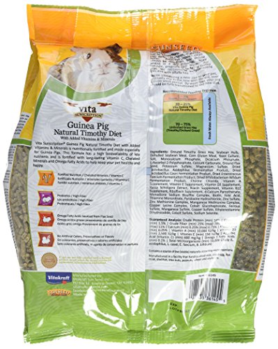 Sunseed Company 36145 1 Piece Vita Sunscription Timothy Guinea Pig Food Treat, 5 Lb