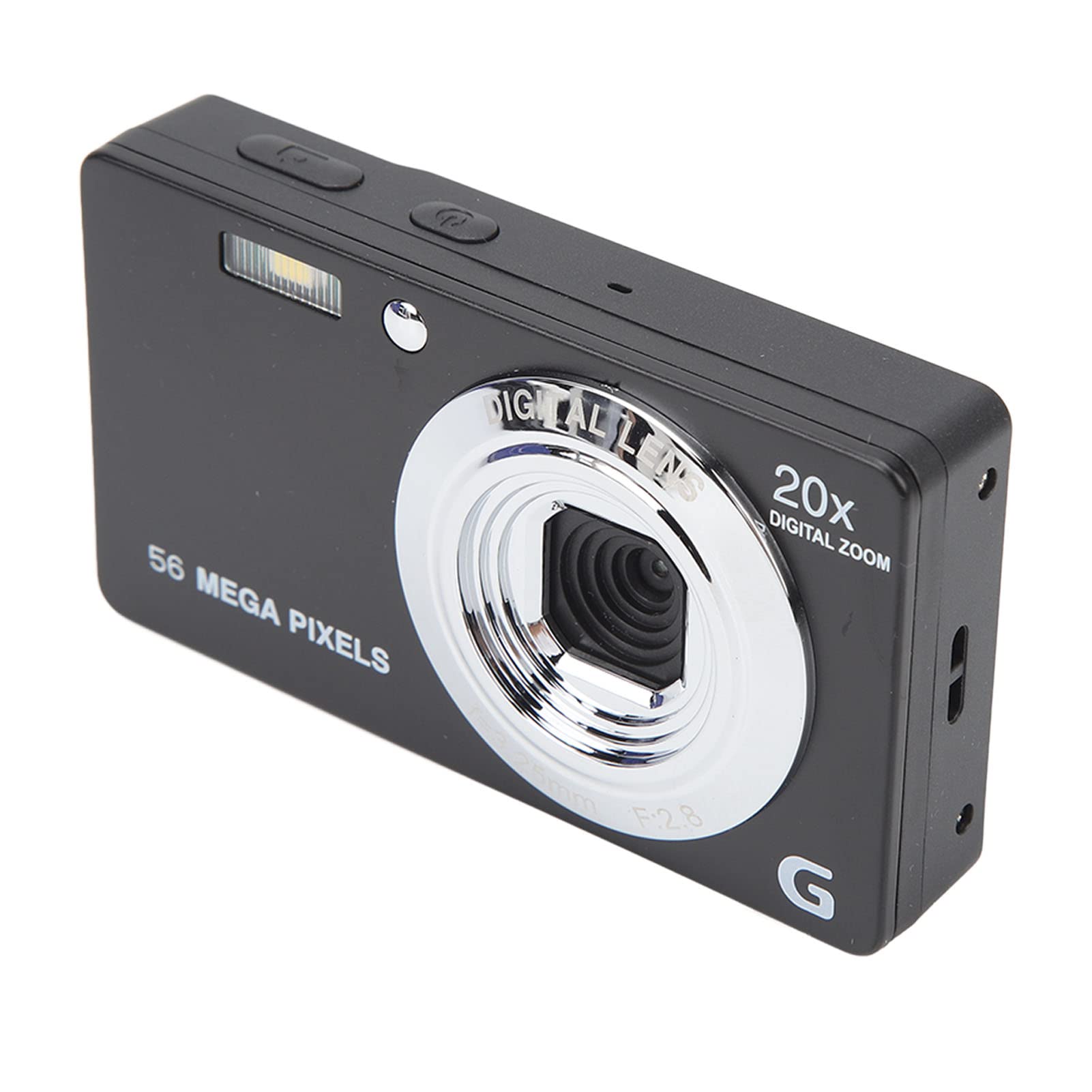 Camera, 2.7 Inch Digital Camera 56MP 4K 20X Continuous Shooting High Definition Flash for Kids Travel (Black)