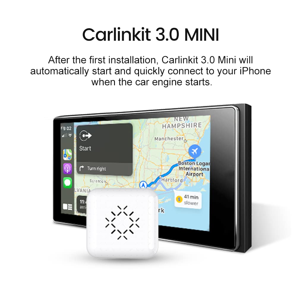 Carlinkit 3.0 Mini Wireless CarPlay Adapter for Car of Factory OEM Carplay & with iOS System Version 6.0 and Above to Achieve The Wireless Carplay, Easy Setup - Plug-in USB Adapter Directly.