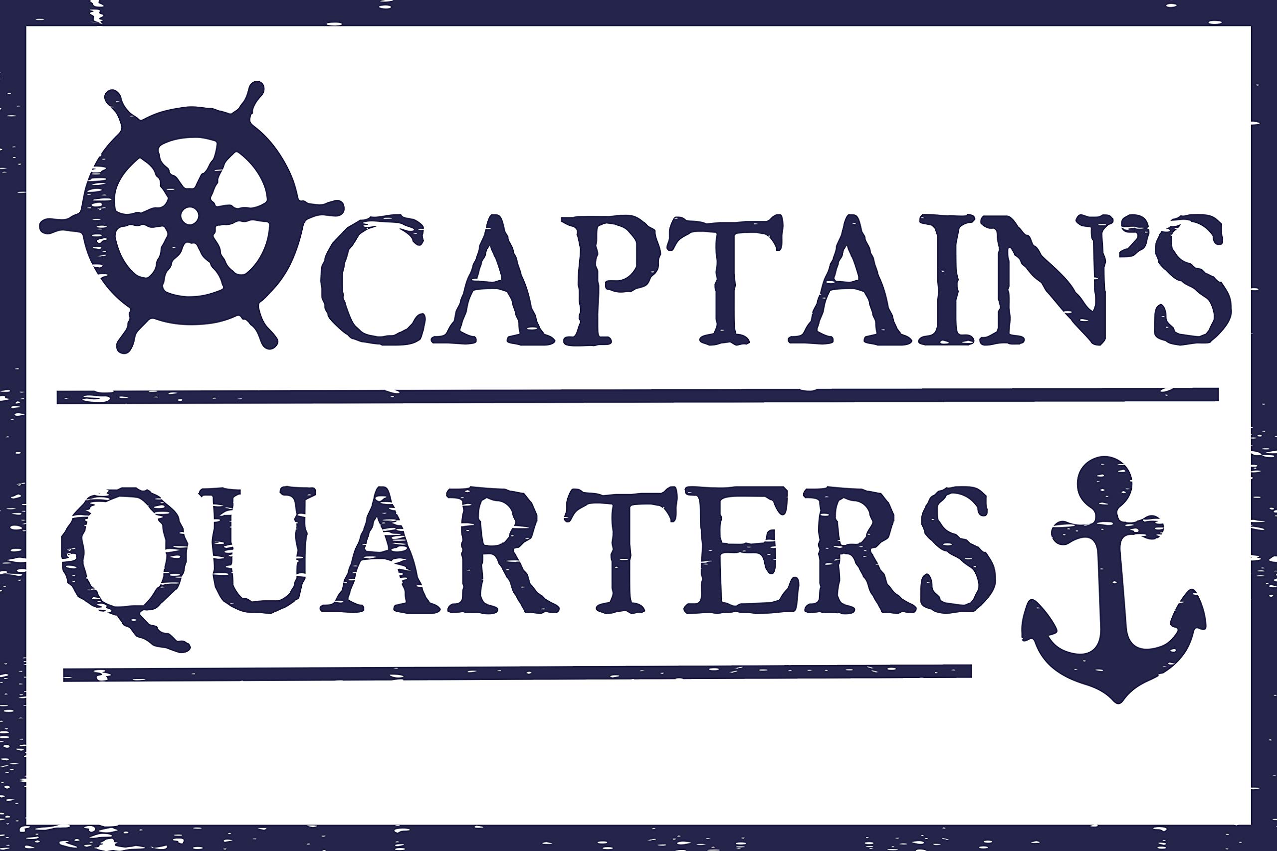 Captain's Quarters 12" x 8" Tin Maritime Boat House Sign