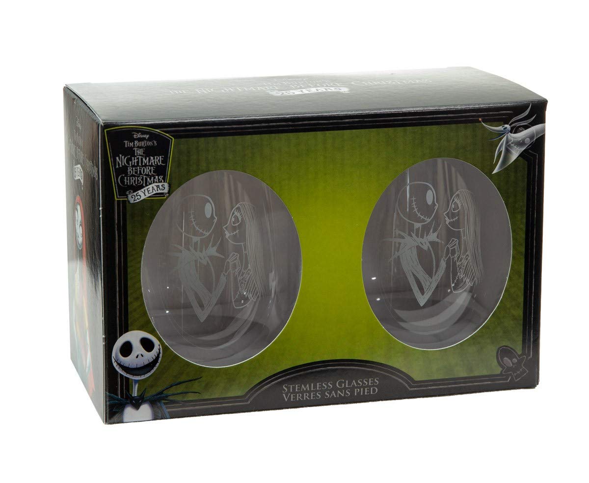 DisneyWorld Co Nightmare Before Christmas Collectible Wine Glass Set (Jack & Sally)