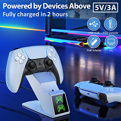 PS5 Controller Charger Charging Station, Dual PS5 Remote Charger Dock with Fast Charging AC Adapter 5V/3A for Playstation 5, OIVO Controller Charging Stand Replacement for DualSense Charging Station