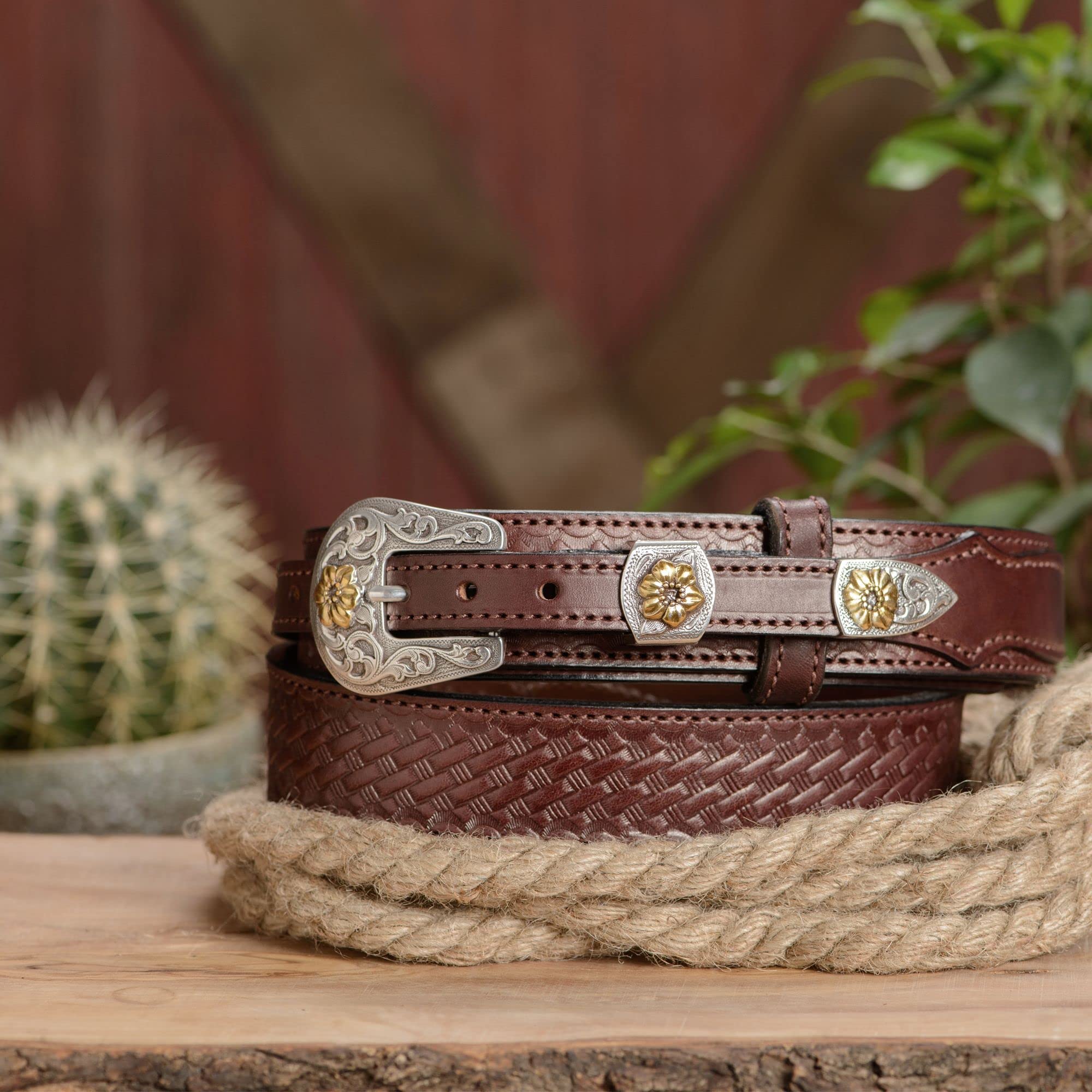 Bullhide Belts Mens Western Ranger Leather Belt, 1.50" Wide, Brown, 38β