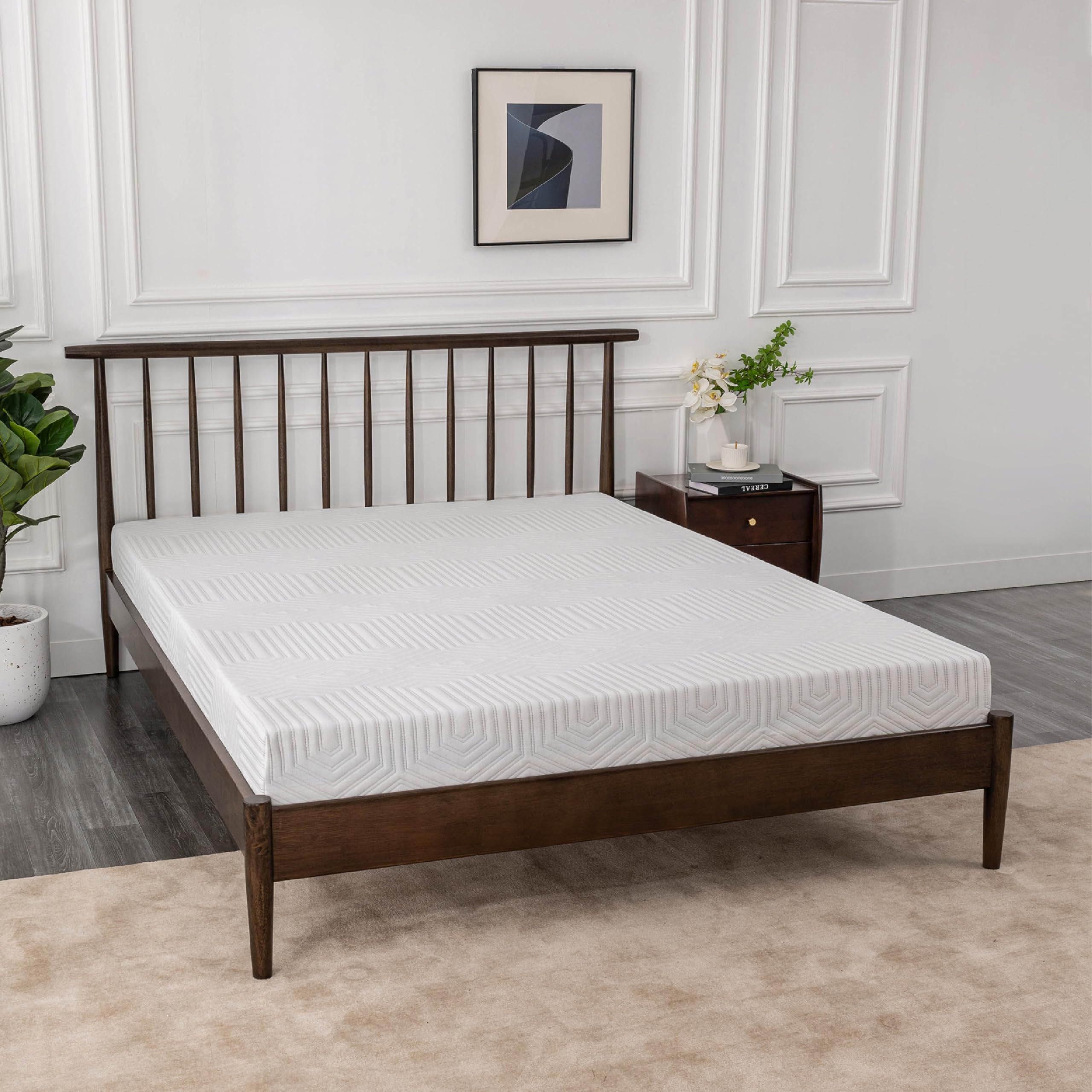 Dyonery 8 Inch Full Memory Foam Mattress, Mattress in a Box, CertiPUR-US Certified, Firm, 54"x75"x8", White