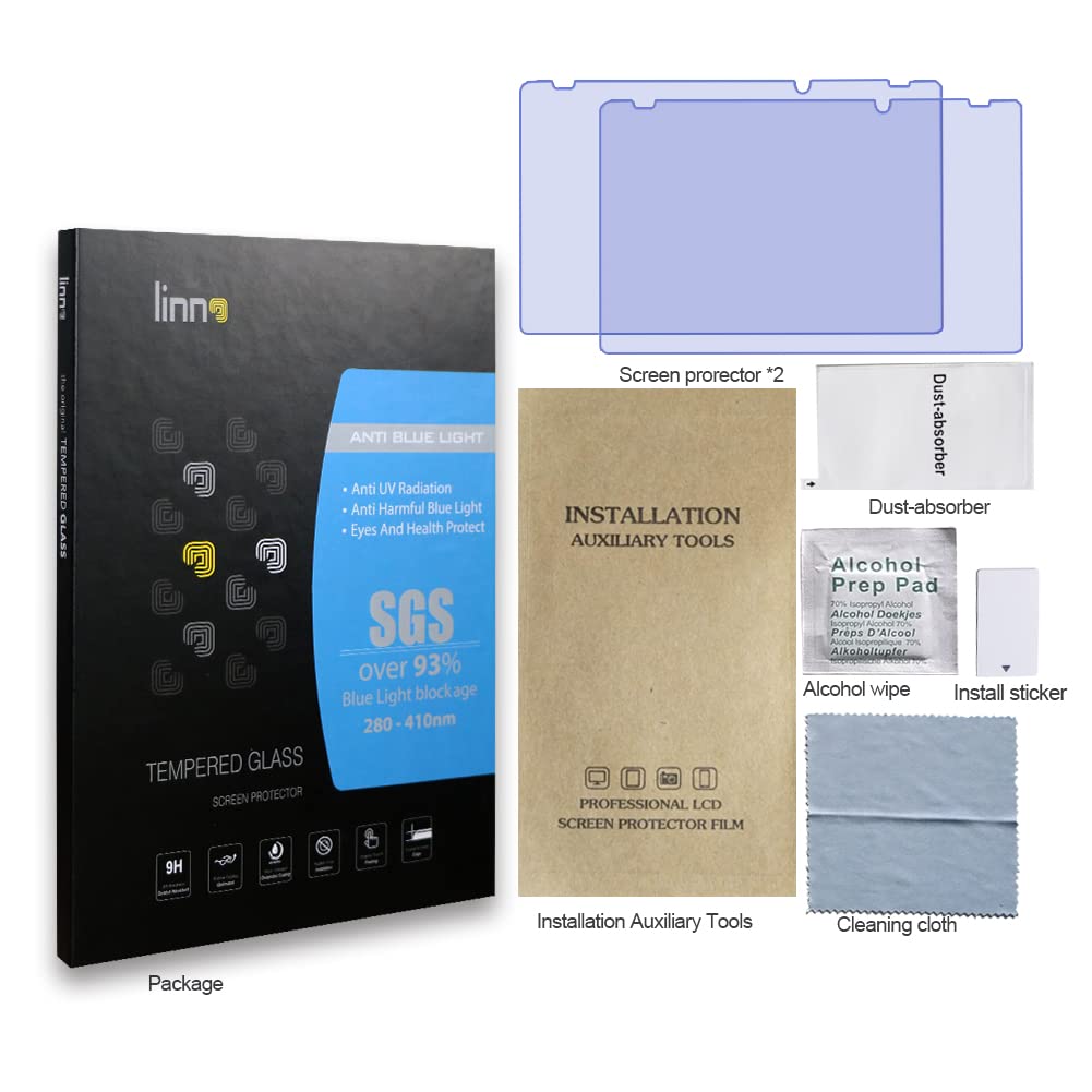 Nintendo Switch Screen Protector, LINNO Eyes Care Anti UV,Anti blue light tempered glass Protection film for Nintendo 2017 Profession For game Super HD Anti Fingerprint, scratch resistance(2-PACK)