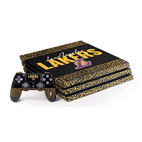 Skinit Decal Gaming Skin Compatible with PS4 Pro Console and Controller Bundle - Officially Licensed NBA Los Angeles Lakers Elephant Print Design