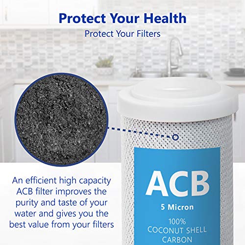 Express Water - FLTCAR0502C β 2 Pack Activated Carbon Block ACB Water Filter Replacement β 5 Micron, 10 inch Filter β Under Sink and Reverse Osmosis System