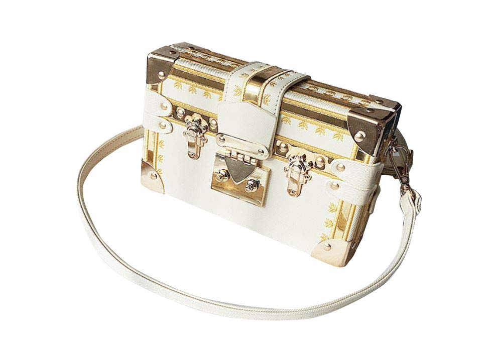 Nite closet Small Purse Gothic Lolita Vintage Satchel Women PU Leather Shoulder Bag (White)