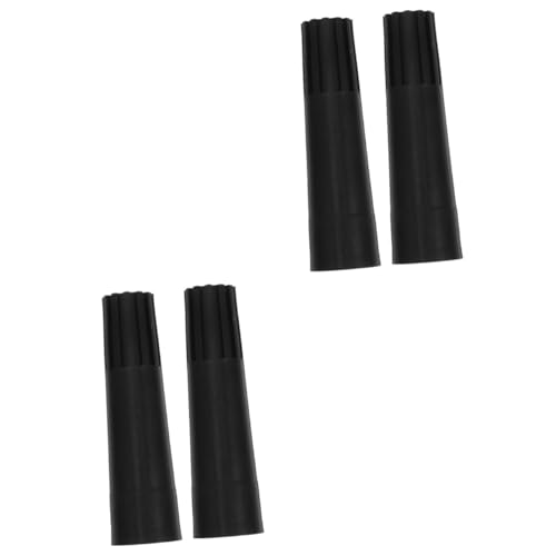 COOLHIYA 4 Pcs Telescopic Pole Adapter Threaded Tip Repair Threaded Tip Replacement Tip for Extension Pole Push Broom Handle Adapter Mop Handle End Broom Handle End Cap Black Plastic