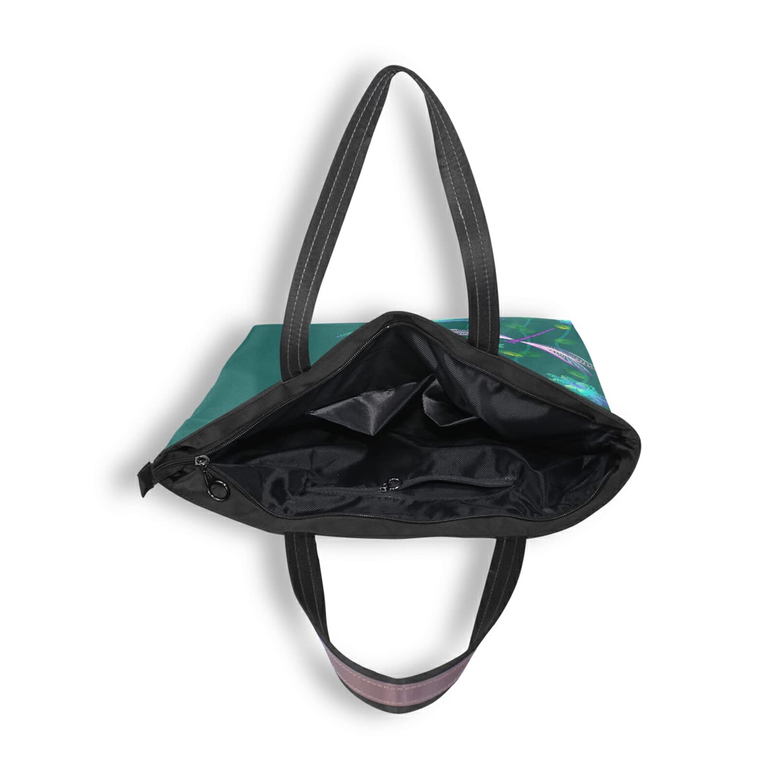 Cat 1995 Womens Tote Bag Dragonfly Handbags with Zipper Pockets Lady Daily Use Bags