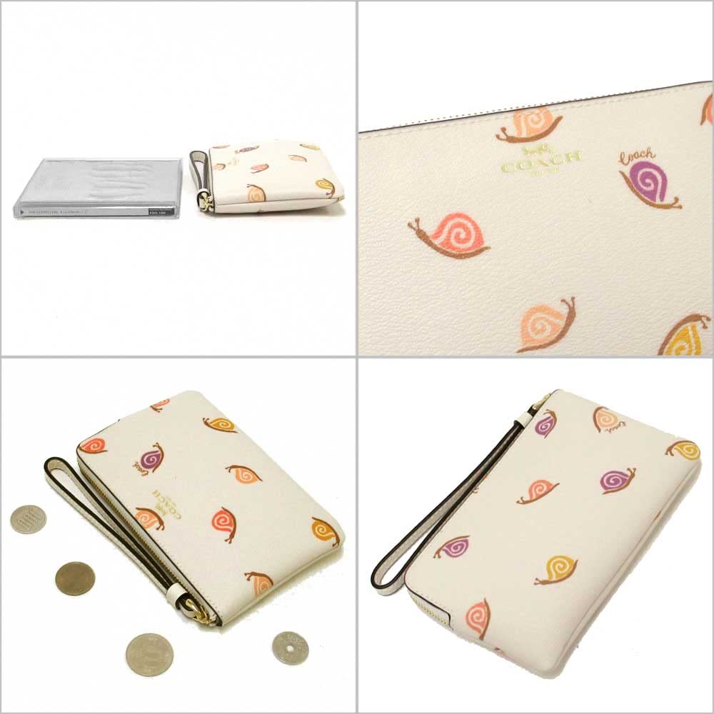 Coach Corner Zip Wristlet With Snail Print Style No. CA790