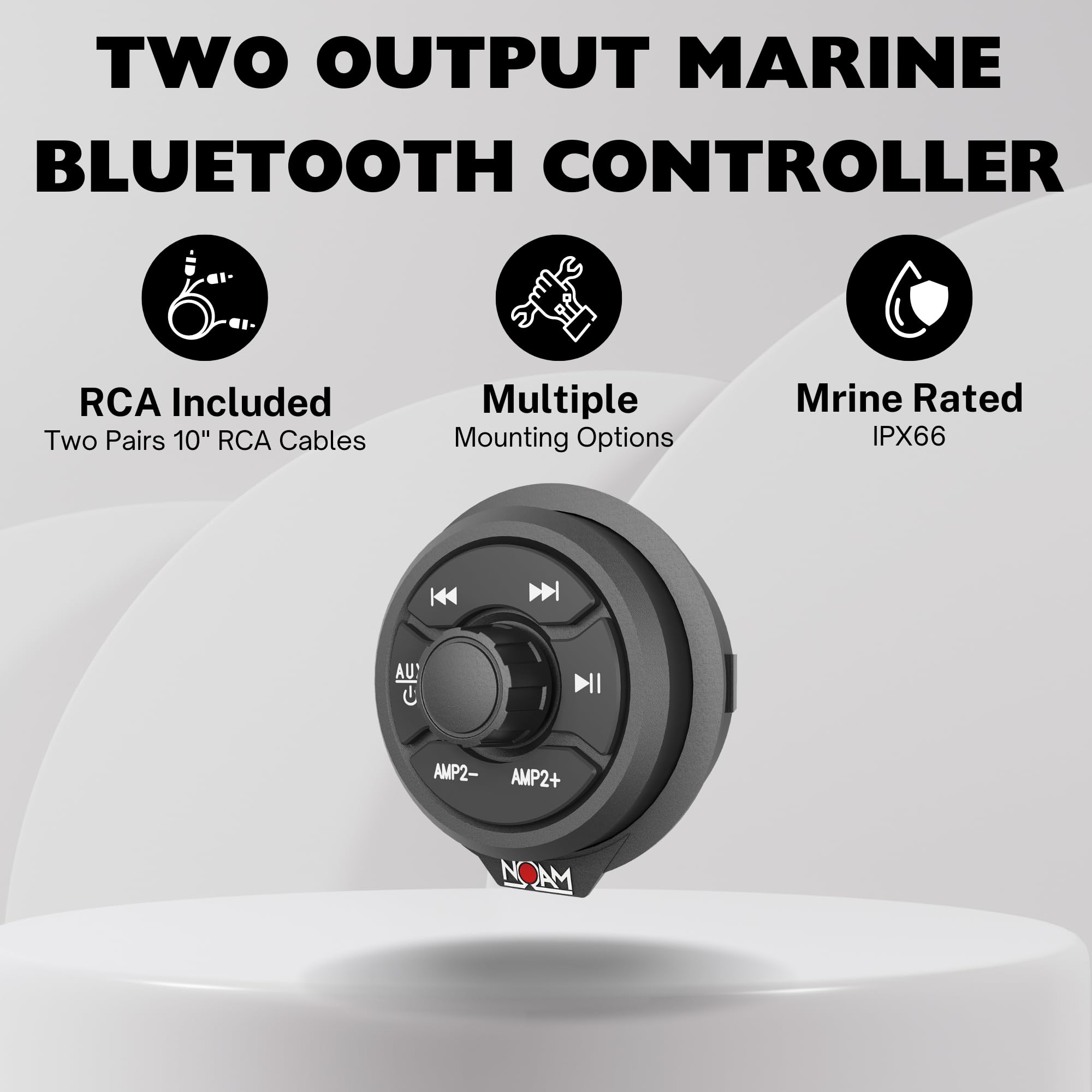 NOAM NUTV5-S V.2 - ATV/Golf Cart/UTV Waterproof Speakers Bluetooth 2.1 Marine Stereo System