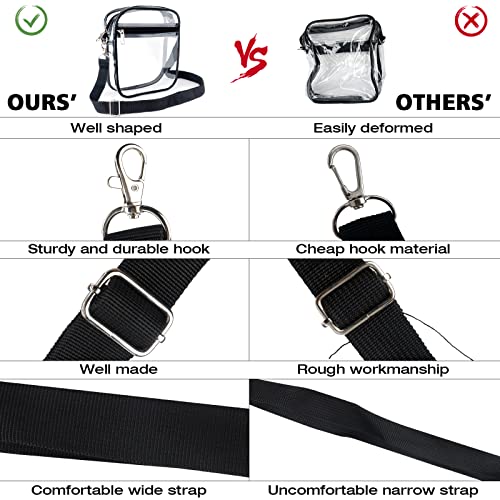 KETIEE Clear Crossbody Bag, Stadium Approved Clear Purse Bag for Concerts Sports Events Festivals