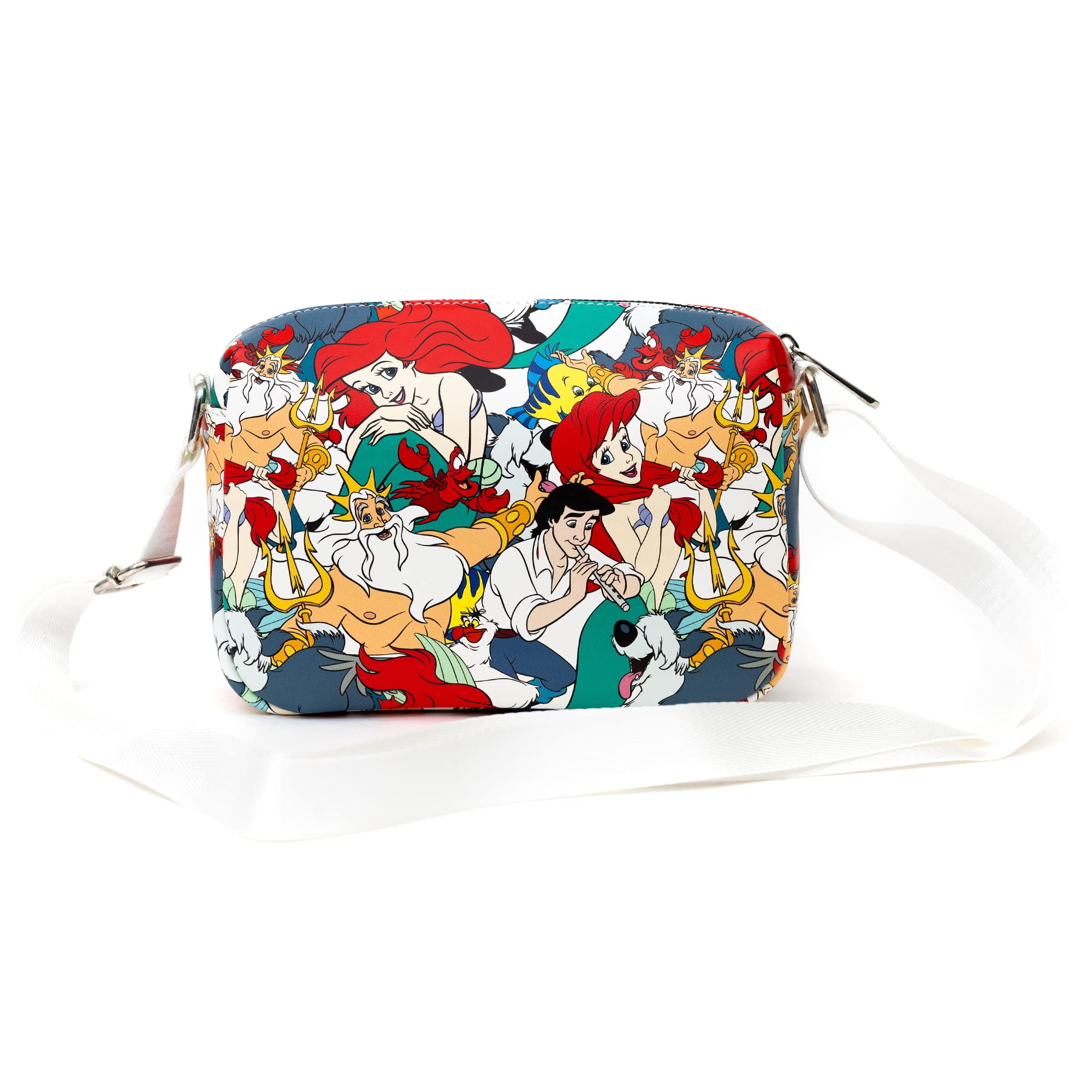 Disney Bag, Cross Body, Rectangle, The Little Mermaid Character Poses Stacked Collage, Vegan Leather