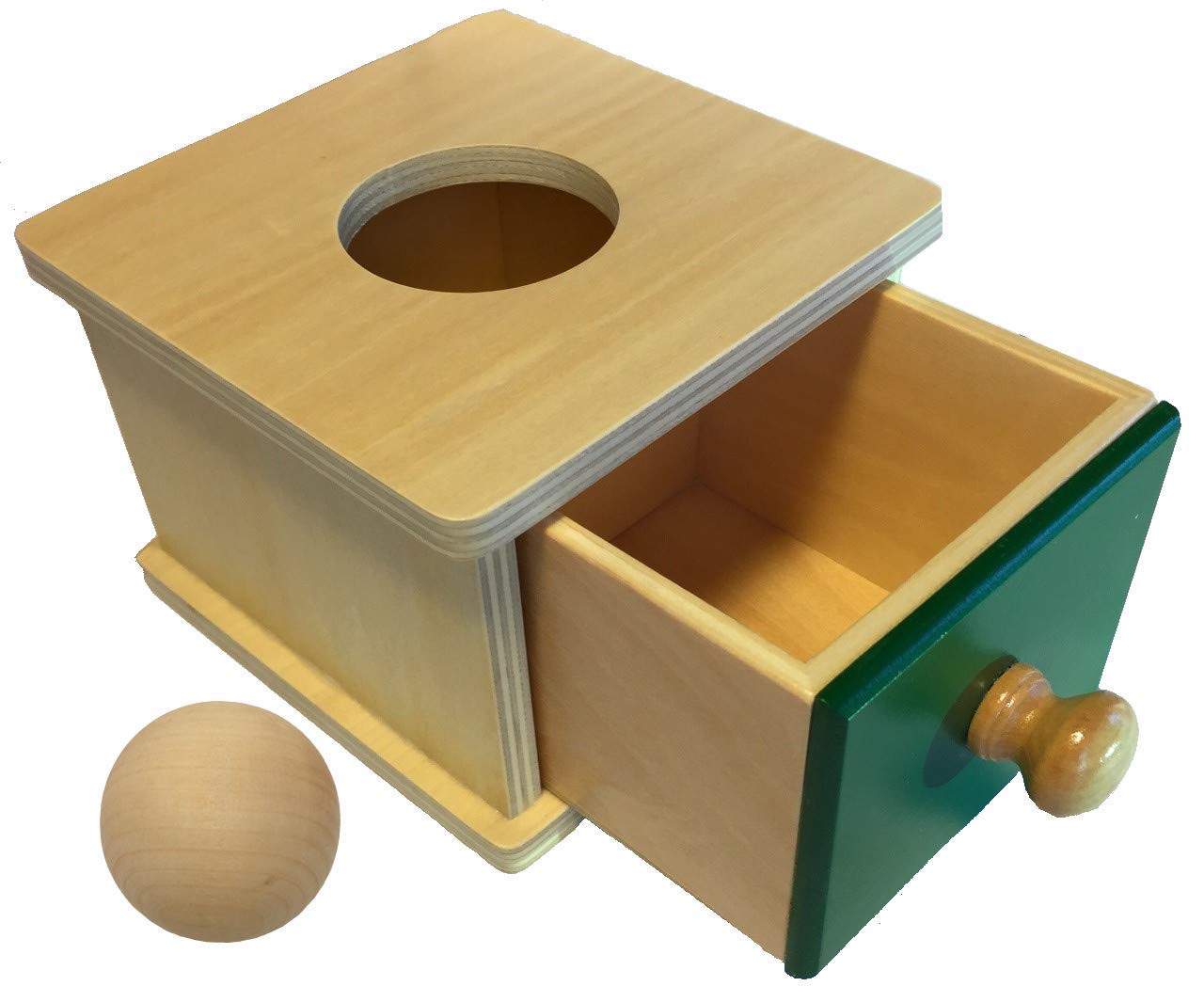 SpeechTeach Montesorri Toys for Baby, Object Permanence Box for Infant, Ball Box, Great for Toddlers and Babies, 2, 3, and 4 Year Olds, Comes with 1 Ball