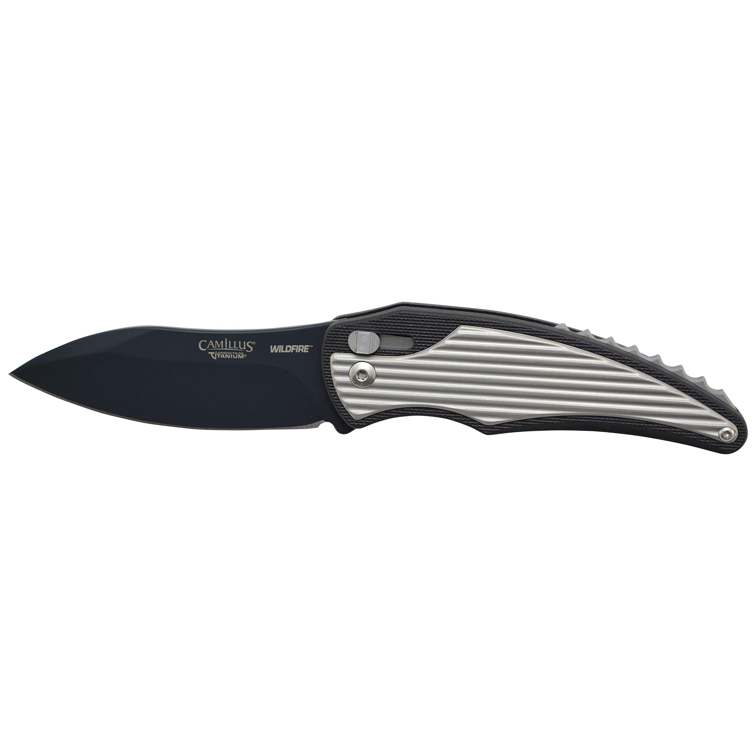 Camillus Wildfire 7.25" Folding Knife with Robo Assisted Launch Technology, Black/Silver