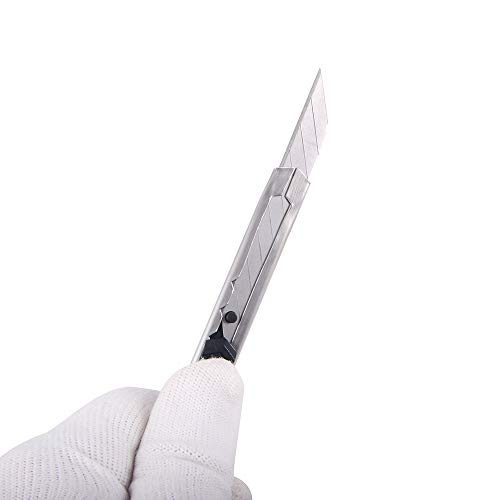 Gomake Wrapping Paper Cutter Utility knife 9mm Stainless Steel Handled Lockable Box Cutter with 30 Degree Snap Off Blades for Vinyl Film Cutting ,Craft Knife,Window Tint Gift Wrap Cutter