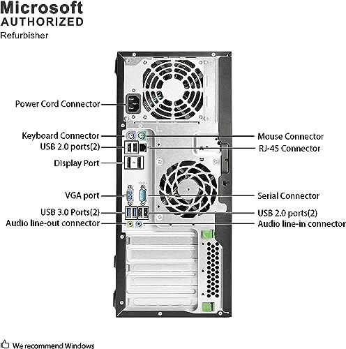 HP EliteDesk 800 G1 Tower Computer Desktop PC, Intel Core i7-4790 3.6GHz Processor, 16GB RAM, 1TB SSD, WiFi, Bluetooth, RGB Keyboard&USB Mouse, Windows 10 Pro (Renewed), Black