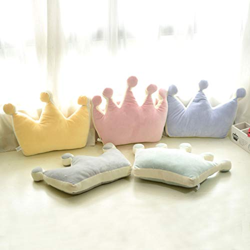 Nunubee Short Plush Crown Shaped Throw Pillows Fluffy Plush Stuffed Toy Gift Kids Room Decoration 14.2 Inch / 36 cm - Pink Triangle Crown
