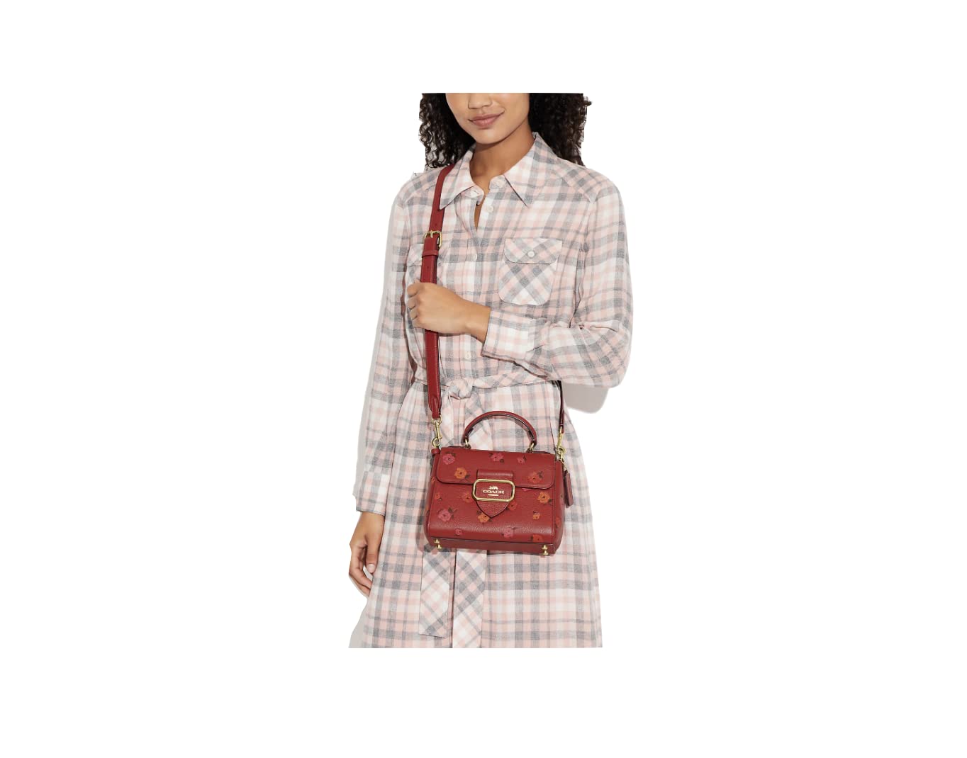 COACH Morgan Top Handle Satchel Crossbody (IM/Red Apple Multi)