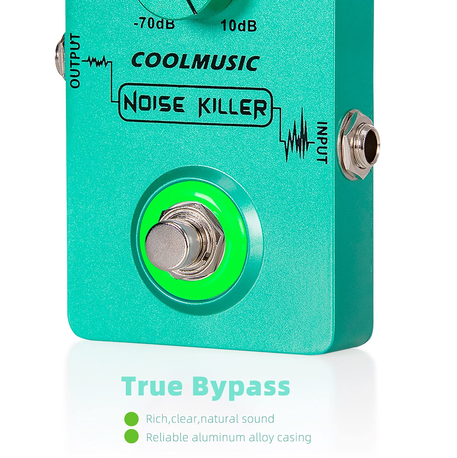 COOLMUSIC C-CS02 Noise Guitar Effect Pedal, Noise Killer Guitar Pedal Noise Suppressor Effect 2 Modes for Electric Guitar and Bass True Bypass