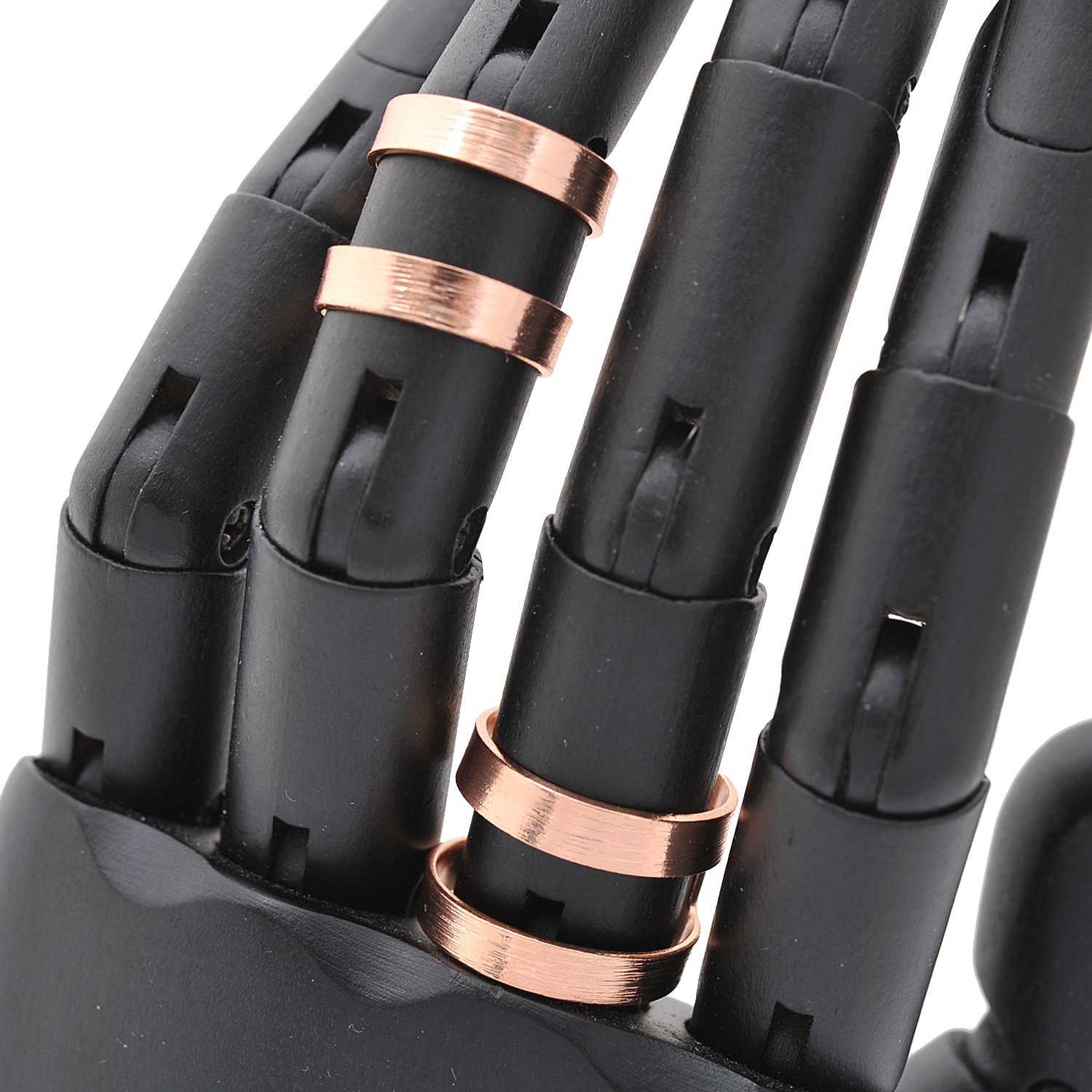 chelseachicNYC Brushed Metal Two Line Above Adjustable Ring and Midi Set of 2 (Rose Gold)
