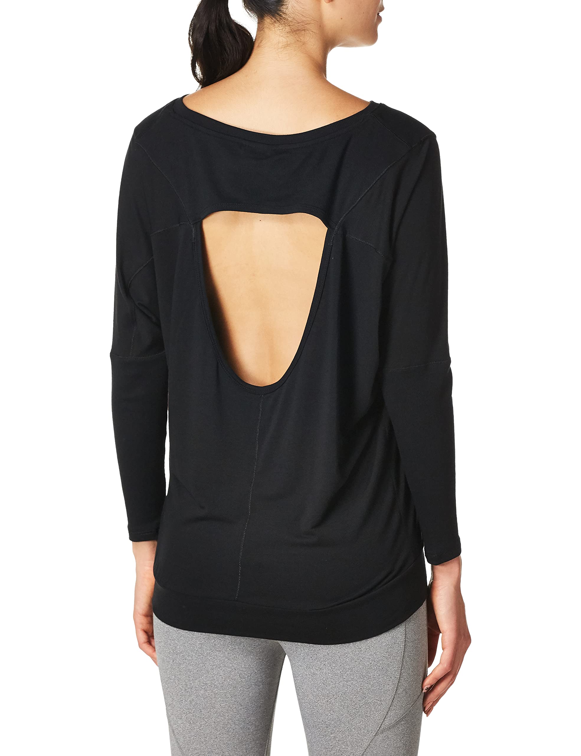 C9 Champion womens Long Sleeve Open Back Top Yoga Shirt, Dark Berry Purple, Large US