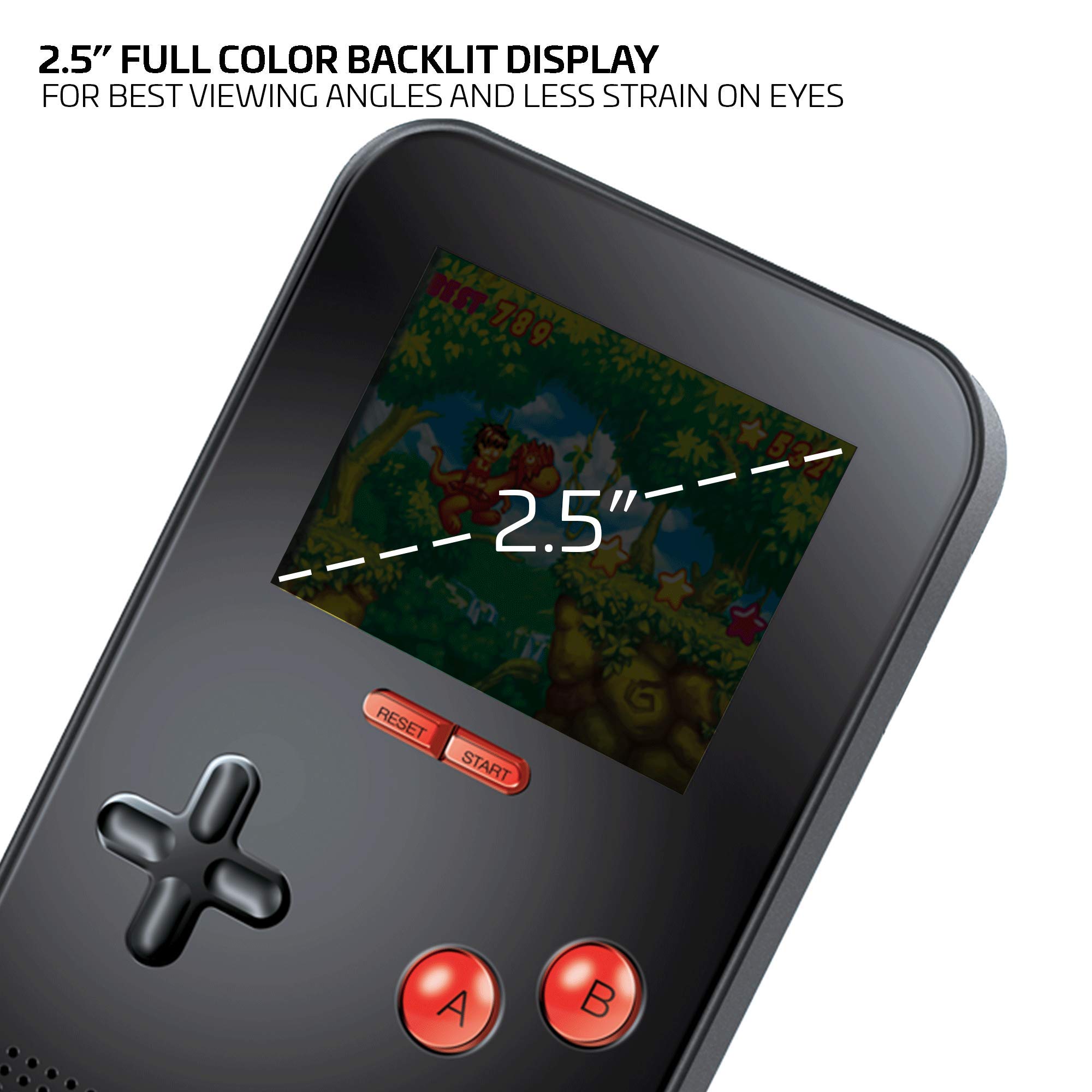 My Arcade Go Gamer Portable - Handheld Gaming System - 220 Retro Style Games - 16 Bit High Resolution - Battery Powered - Full Color Display - Volume Buttons - Headphone Jack - Black