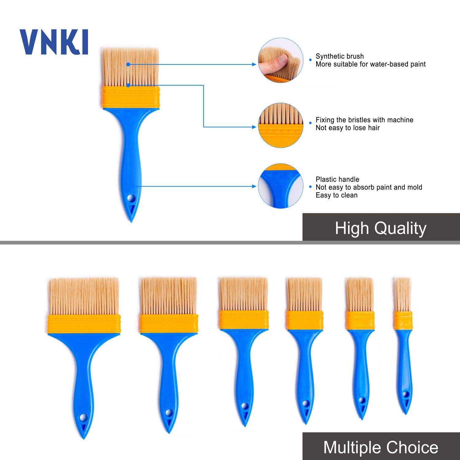 Chalk & Wax Paint Brush for Furniture - VNKI 6PCS Set Paint Brushes for Painting and Refinishing (1,1.5,2,2.5,3,4in …