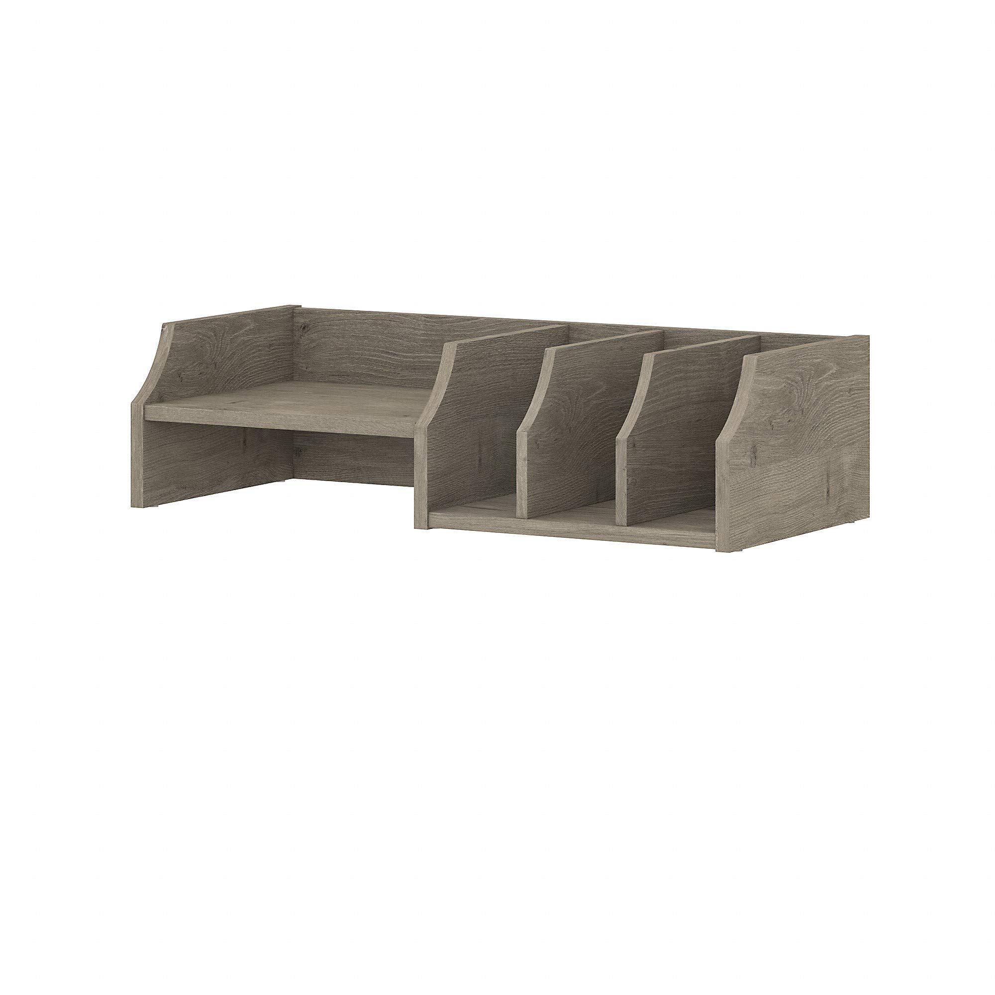 Bush Furniture Key West Universal Desktop Organizer with Shelves, 27W, Shiplap Gray
