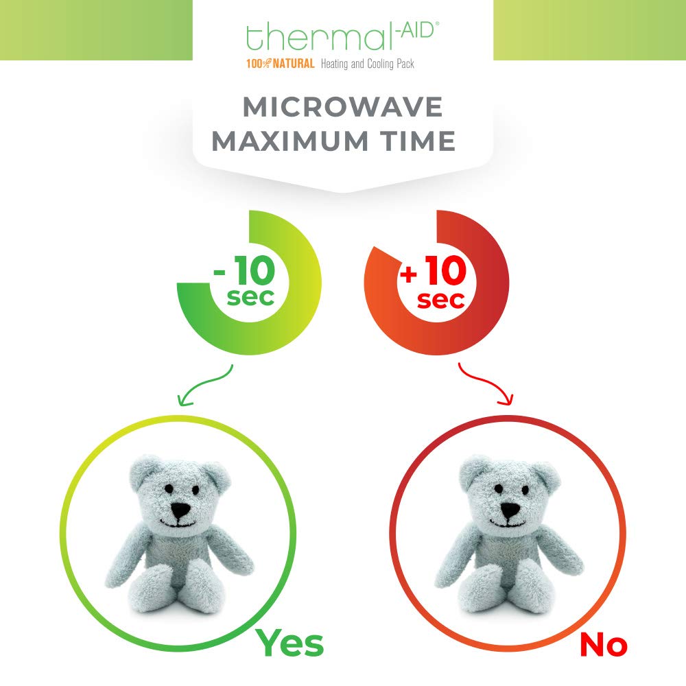 Thermal-Aid Zoo Animals - Mini Buckley The Blue Bear - Heatable Therapeutic Stuffed Animals for Kids - Hot & Cold Therapy - Ice Pack & Heating Pack - 3.15 x 2.6 x 9.3 in