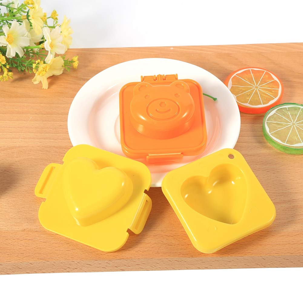 Diy Cartoon Egg 6pcs Cute Style Fish Car Heart Shape Egg Sushi Eggs Cute Mould Pan Cooking Rice Food Grade Cartoon For Kids