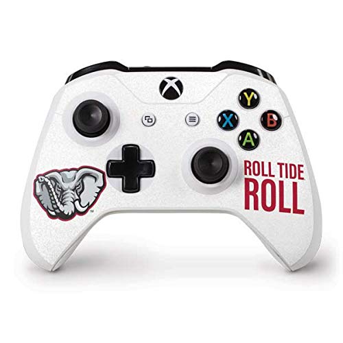 Skinit Decal Gaming Skin Compatible with Xbox One S Controller - Officially Licensed College Alabama Crimson Roll Tide Design