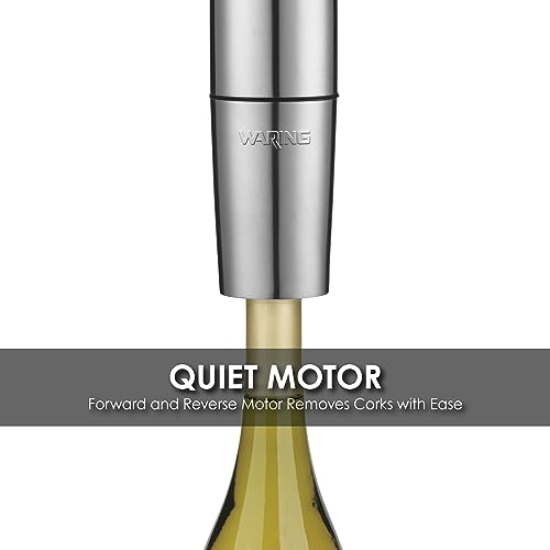 Waring Commercial WWO120 Portable Electric Wine Bottle Opener with Recharging Station,Silver