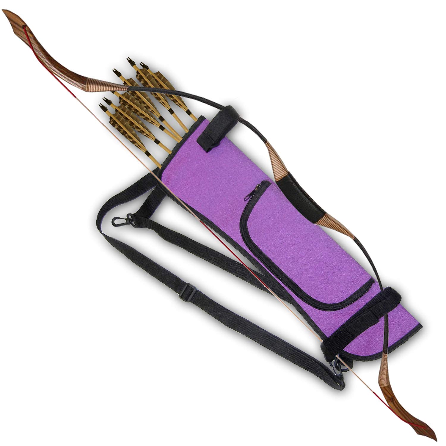 CAROL Archery Side/Back Bow Holder Arrow Quiver with Zipper Pocket 151115PURPLE