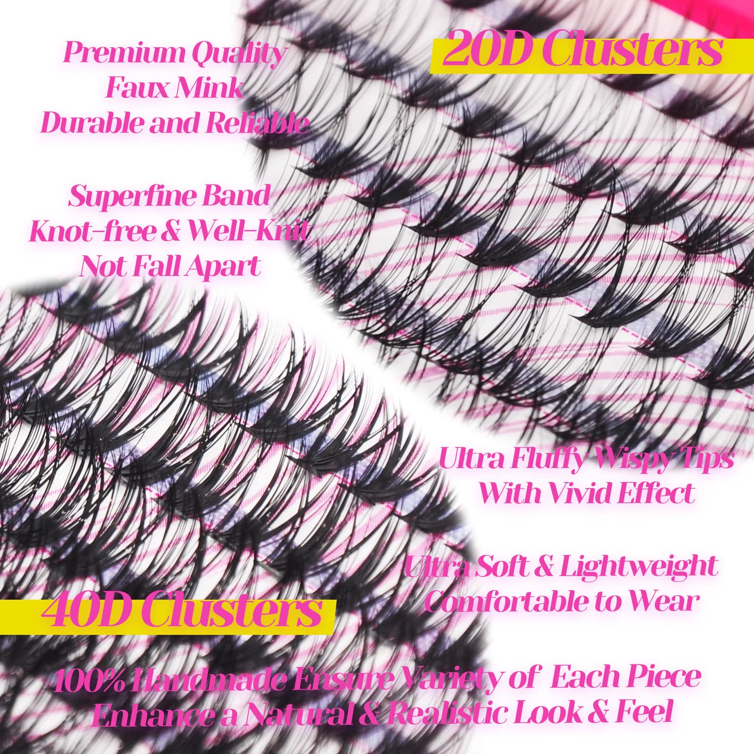 DIY Lash Extension Kit at Home, 240pcs Eyelash Extension Kit with Lash Bond and Seal Lash Tweezers Lash Clusters Wispy Individual Lashes Kit Eyelashes Kit Lash Clusters D Curl 20D&40D 10-15mm
