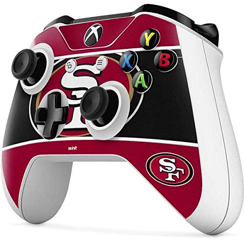 Skinit Decal Gaming Skin Compatible with Xbox One S Controller - Officially Licensed NFL San Francisco 49ers Zone Block Design