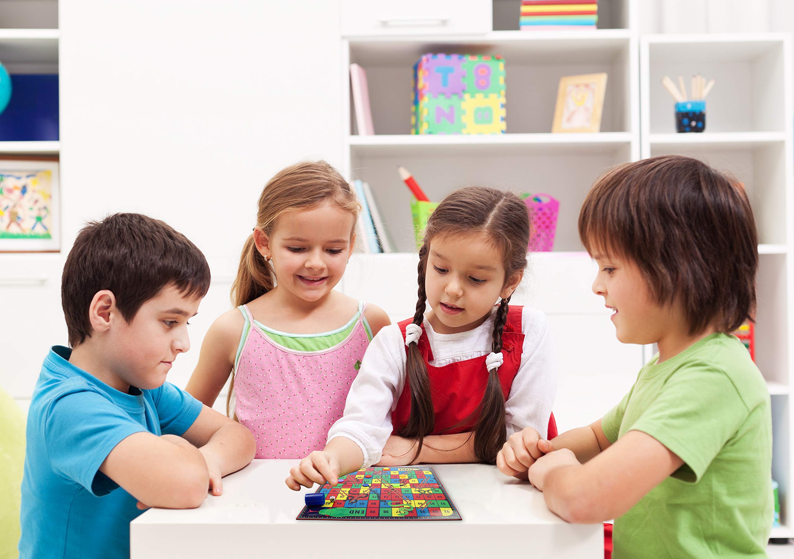 Snakes and Ladders Board Game for All Ages - Fun Family Games Snakes and Ladders for 2-6 Players