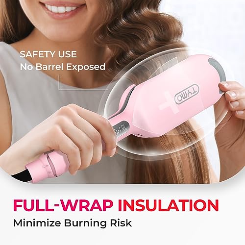 Hair Crimper Waver Curling Iron, TYMO Deep Waver Hair Tool, Ionic Beach Waves Curling Wand with Ceramic Tourmaline Barrel for Women, Anti-Scald, Quick & Easy, 9 Temps with LED Display, Dual Voltage