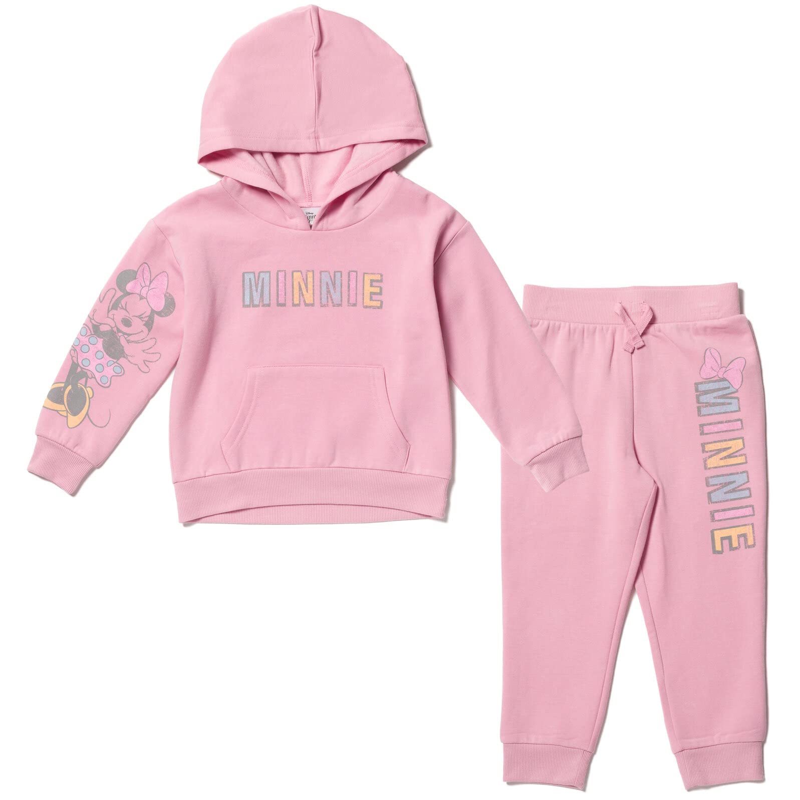 Disney Minnie Mouse Infant Baby Girls Fleece Pullover Hoodie and Jogger Pants Set Purple 18 Months